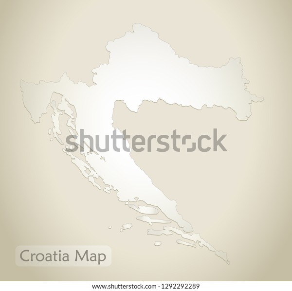 Croatia Map Old Paper Background Vector Stock Vector (Royalty Free ...