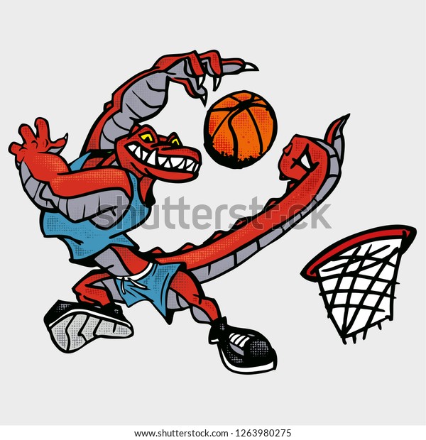 Crocodile Basketball Player Stock Vector (Royalty Free) 1263980275 ...