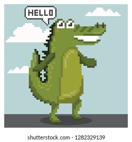 Crocodile Pixel Art Stock Vector (Royalty Free) 1282329139 | Shutterstock