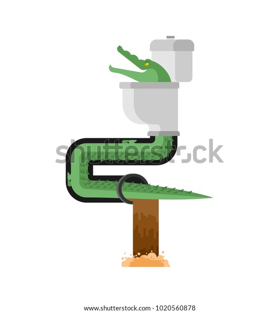 Crocodile Sewer Alligator Sewerage Pipe Predator: vector de stock ...