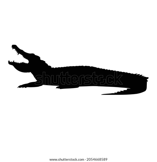 Crocodile Silhouette On Isolated Background Vector Stock Vector ...