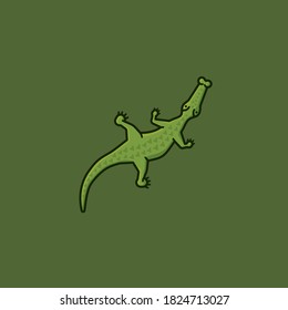 Crocodile Top View Sketch Vector Illustration Stock Vector (Royalty ...