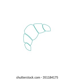 Croissant Outline Vector Icon On White Stock Vector (Royalty Free ...