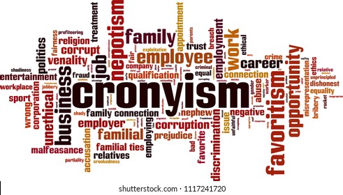 Cronyism Word Cloud Concept Vector Illustration Stock Vector (Royalty ...