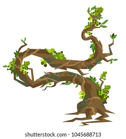 Crooked Nature Tree Stock Vector (Royalty Free) 1045688713 | Shutterstock