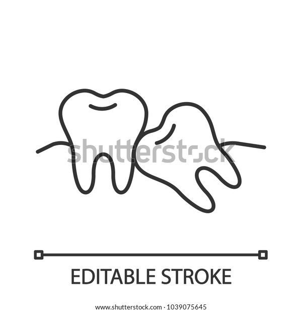 Crooked Teeth Linear Icon Thin Line Stock Vector (Royalty Free) 1039075645