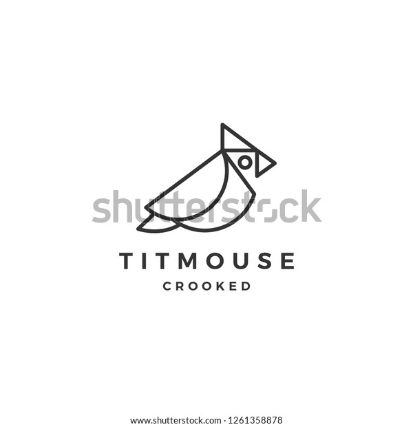Crooked Titmouse Bird Logo Vector Icon Stock Vector (Royalty Free ...