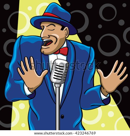Crooner Singing Vintage Microphone Stock Vector (Royalty Free ...