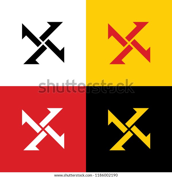 Cross Arrows Icon Vector Icons German Stock Vector (Royalty Free ...