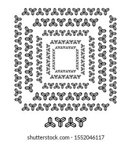 Cross Brush Patterns Square Line Black Stock Vector (Royalty Free ...