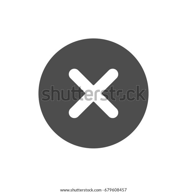 Cross Button Icon Monochrome Illustration Stock Vector (Royalty Free ...