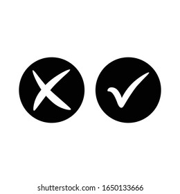Cross Check Mark Black Circles Vector Stock Vector (Royalty Free ...