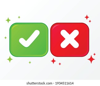 Cross Check Mark Icon Set Cartoon Stock Vector (Royalty Free ...