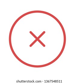 Cross Mark Inside Circle Red Letter Stock Vector (Royalty Free ...