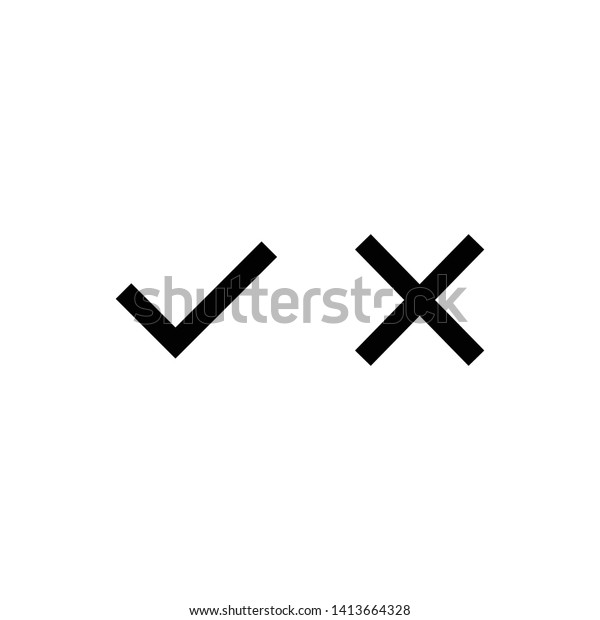 Cross Check Mark Symbol Icon Vector Stock Vector (Royalty Free) 1413664328