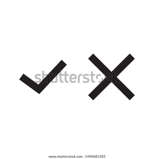 Cross Check Mark Symbol Icon Vector 스톡 벡터(로열티 프리) 1440685283 | Shutterstock