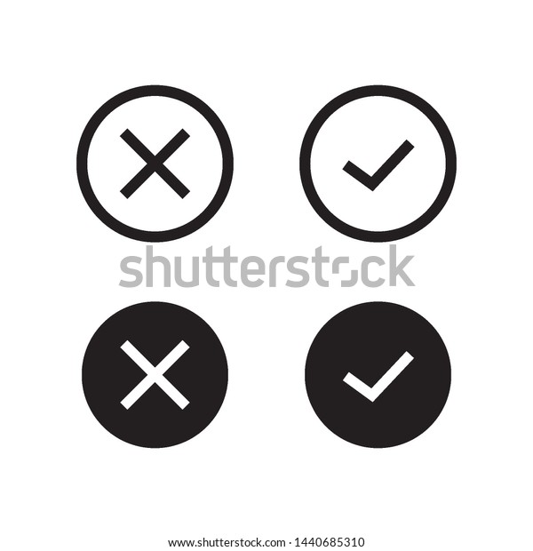 Cross Check Mark Symbol Icon Vector Stock Vector (Royalty Free ...