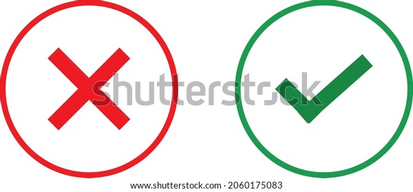 Vektor Stok Cross Check Mark Symbol Icon Vector (Tanpa Royalti ...