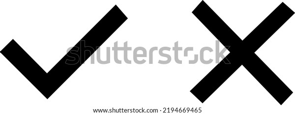 Cross Check Mark Symbol Icon Vector Stock Vector (Royalty Free ...