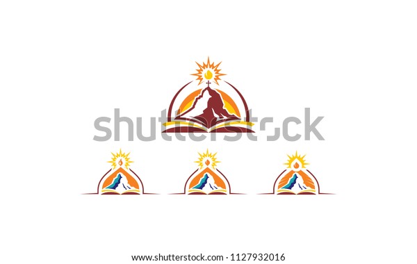 Cross Christian Valley Bible Logo Icon Stock Vector (Royalty Free ...