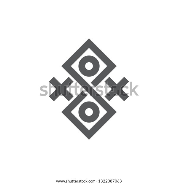 Cross Circle Game Square Geometric Line Stock Vector (Royalty Free ...