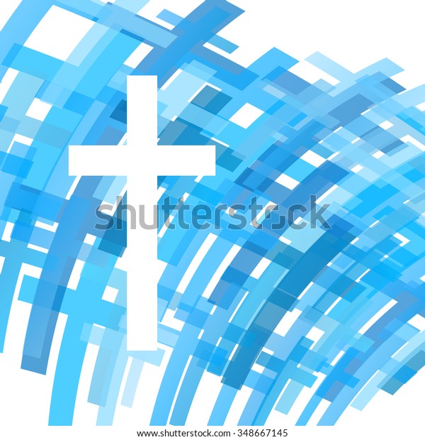 Cross Clear Blue Abstract Christianity Religion Stock Vector (Royalty ...