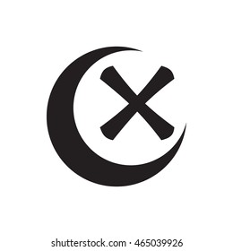 Cross Crescent Icon Simple Style Isolated Stock Vector (Royalty Free ...