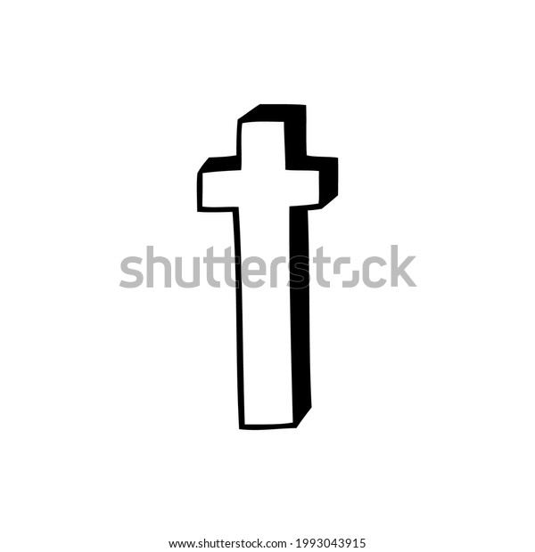 Cross Doodle Illustration Isolated On White Stock Vector (Royalty Free ...