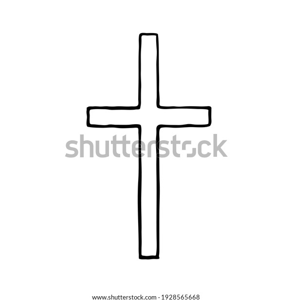 Cross Doodle Logo Icon Sign Hand Stock Vector (Royalty Free) 1928565668 ...