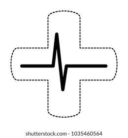 Cross Ekg Isolated Icon Stock Vector (Royalty Free) 1035460564 ...