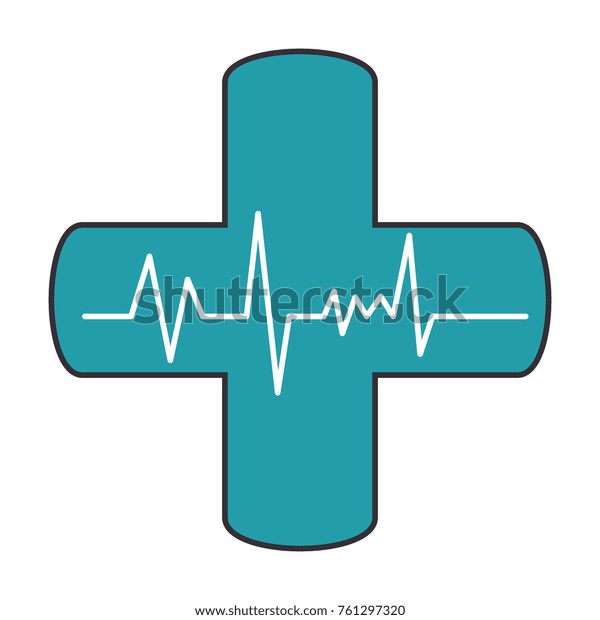 Cross Ekg Isolated Icon Stock Vector (Royalty Free) 761297320 ...