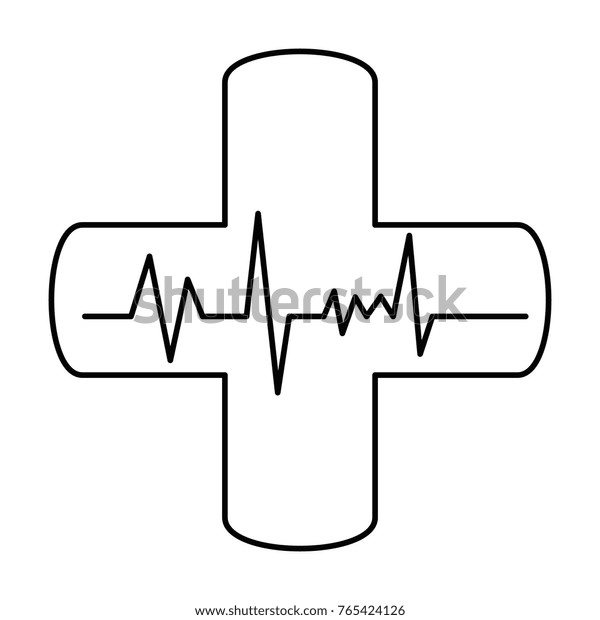 Cross Ekg Isolated Icon Stock Vector (Royalty Free) 765424126 ...
