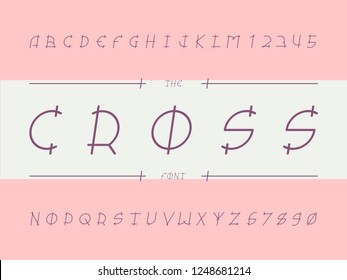Cross Font Vector Alphabet Letters Numbers Stock Vector (Royalty Free ...