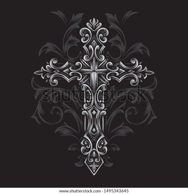 Cross Gothic Syle Vector Ornament Stock Vector (Royalty Free ...