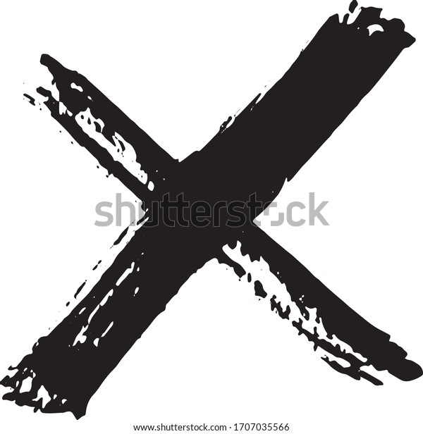 Cross Grunge Smears Black Paint Crossed Stock Vector (Royalty Free ...