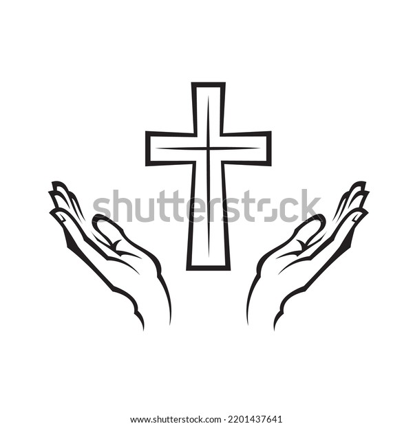 Cross Hands Symbol Isolated On White Stock Vector (Royalty Free ...