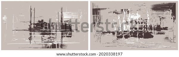 Cross Hatching Artworks Set Paint Strokes: เวกเตอร์สต็อก (ปลอดค่า ...