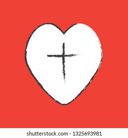 Cross Inside Heart Design Stock Vector (Royalty Free) 405430687 ...