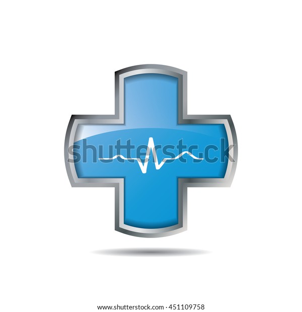 Cross Heart Ekg Linevector Stock Vector (Royalty Free) 451109758 ...