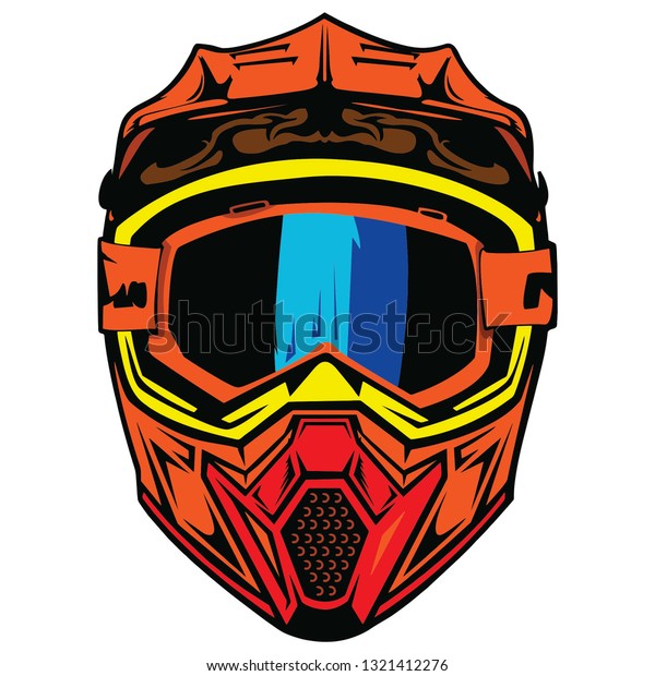 Cross Helmet Vector Stock Vector (Royalty Free) 1321412276 | Shutterstock
