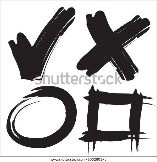 Cross Hook Collection Check Marks Icons Stock Vector (Royalty Free ...