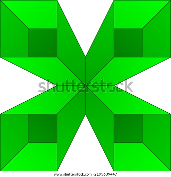 Cross Illusion Art Vector Green Cross Stock Vector (Royalty Free ...