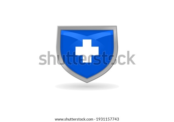 Cross Inside Shield Medical Logo Unique Stock Vector (Royalty Free ...
