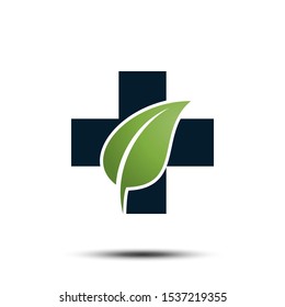 Cross Leaf Icon Vector Logo Template Stock Vector (Royalty Free ...