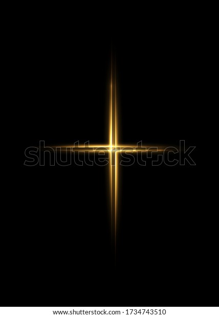 Cross Light Shiny Cross Golden Frame: เวกเตอร์สต็อก (ปลอดค่าลิขสิทธิ์ ...