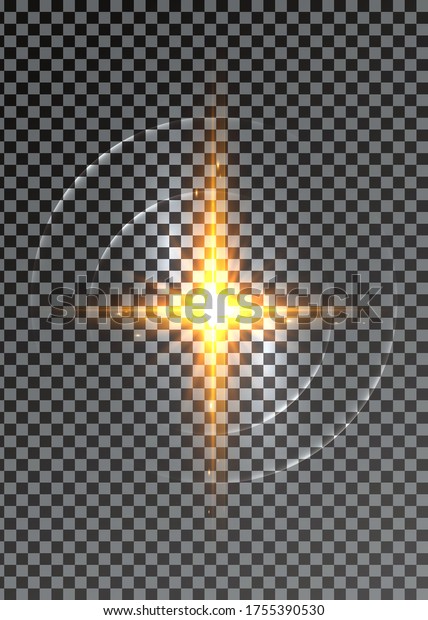 Cross Light Shiny Cross Golden Frame Stock Vector (Royalty Free ...