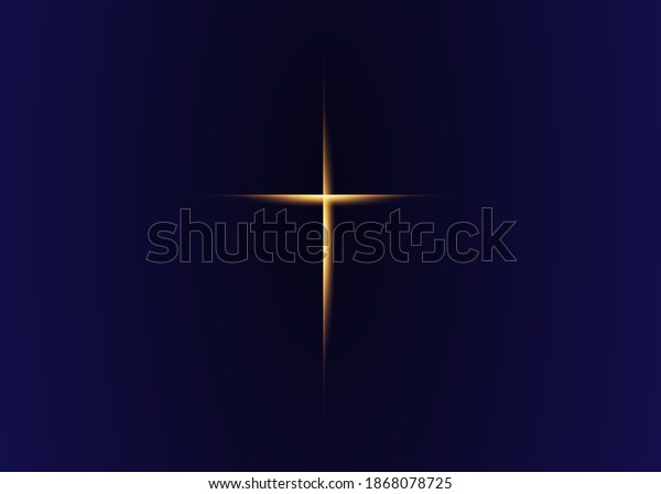 Cross Light Shiny Cross Golden Frame Stock Vector (Royalty Free) 1868078725