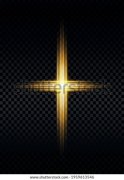 Cross Light Shiny Cross Golden Frame Stock Vector (Royalty Free ...