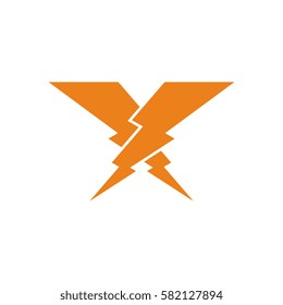 Cross Lightning Thunder Letter X Logo Stock Vector (Royalty Free) 582127894
