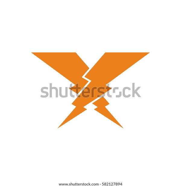 Cross Lightning Thunder Letter X Logo Stock Vector (Royalty Free) 582127894